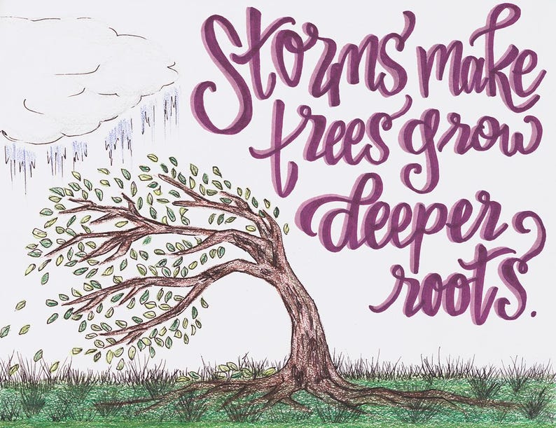 Notecard - "storms" Hand-lettered Quote - Etsy