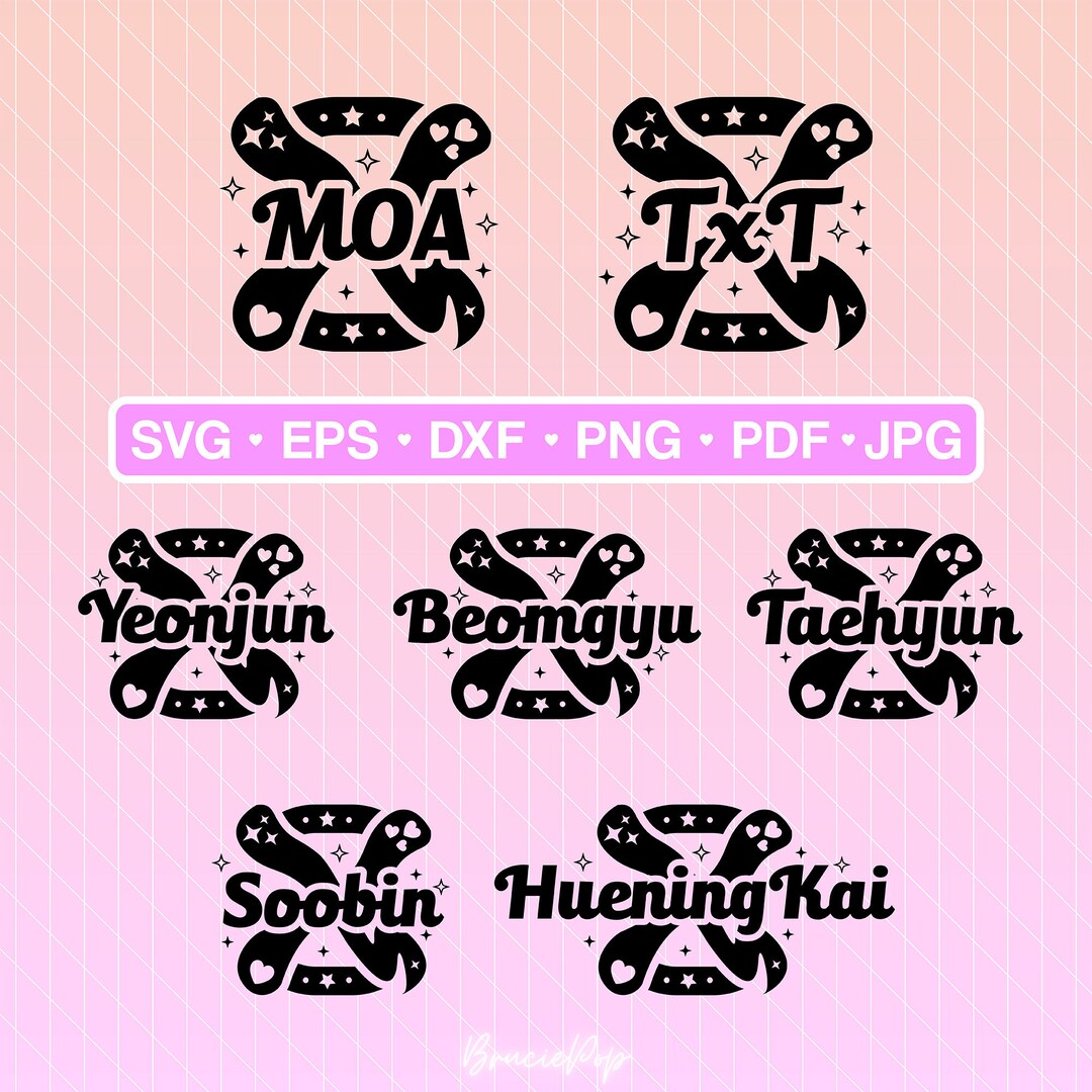 TXT TOMORROW X TOGETHER Svg, Eps, Dxf, Png, Pdf, Jpg Bundle Kpop Txt ...