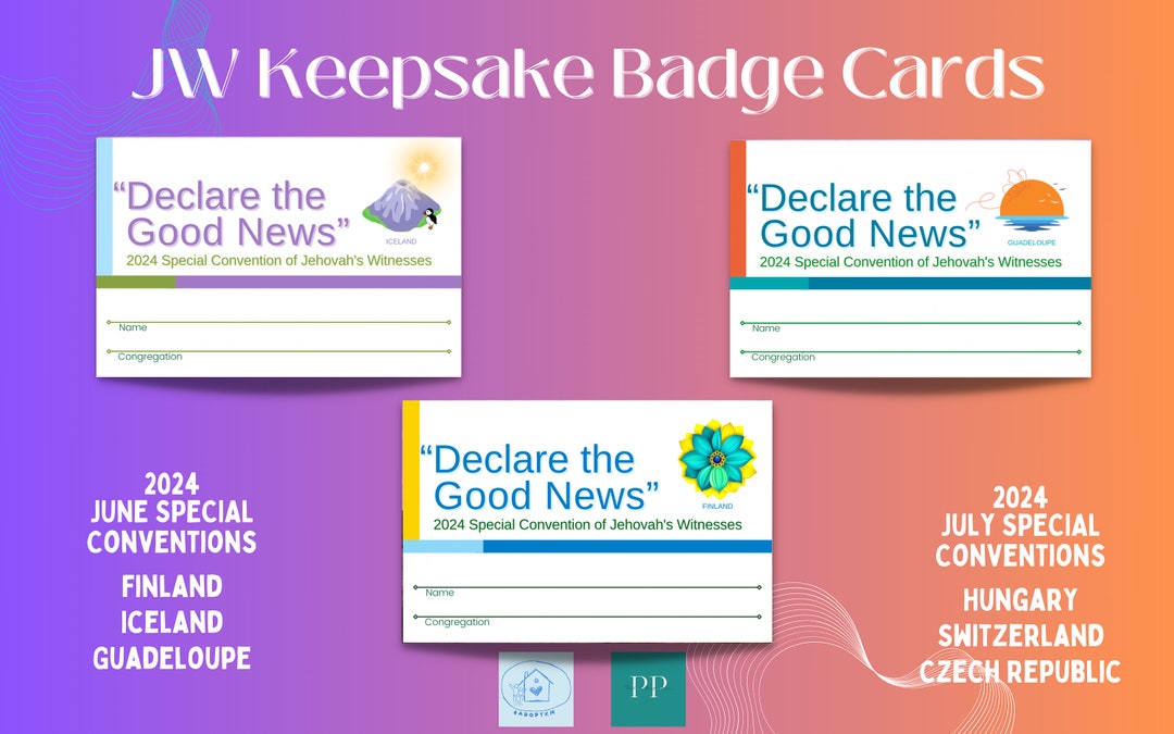 FREE* Digital Badge Cards for 2024 JW Regional & Special Convention ...
