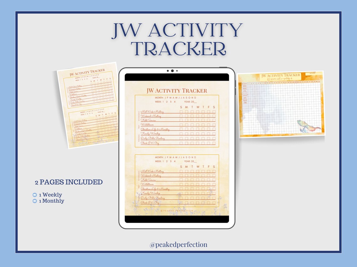 FREE* 6 JW Activity Trackers - Printable Download | Digital Download ...