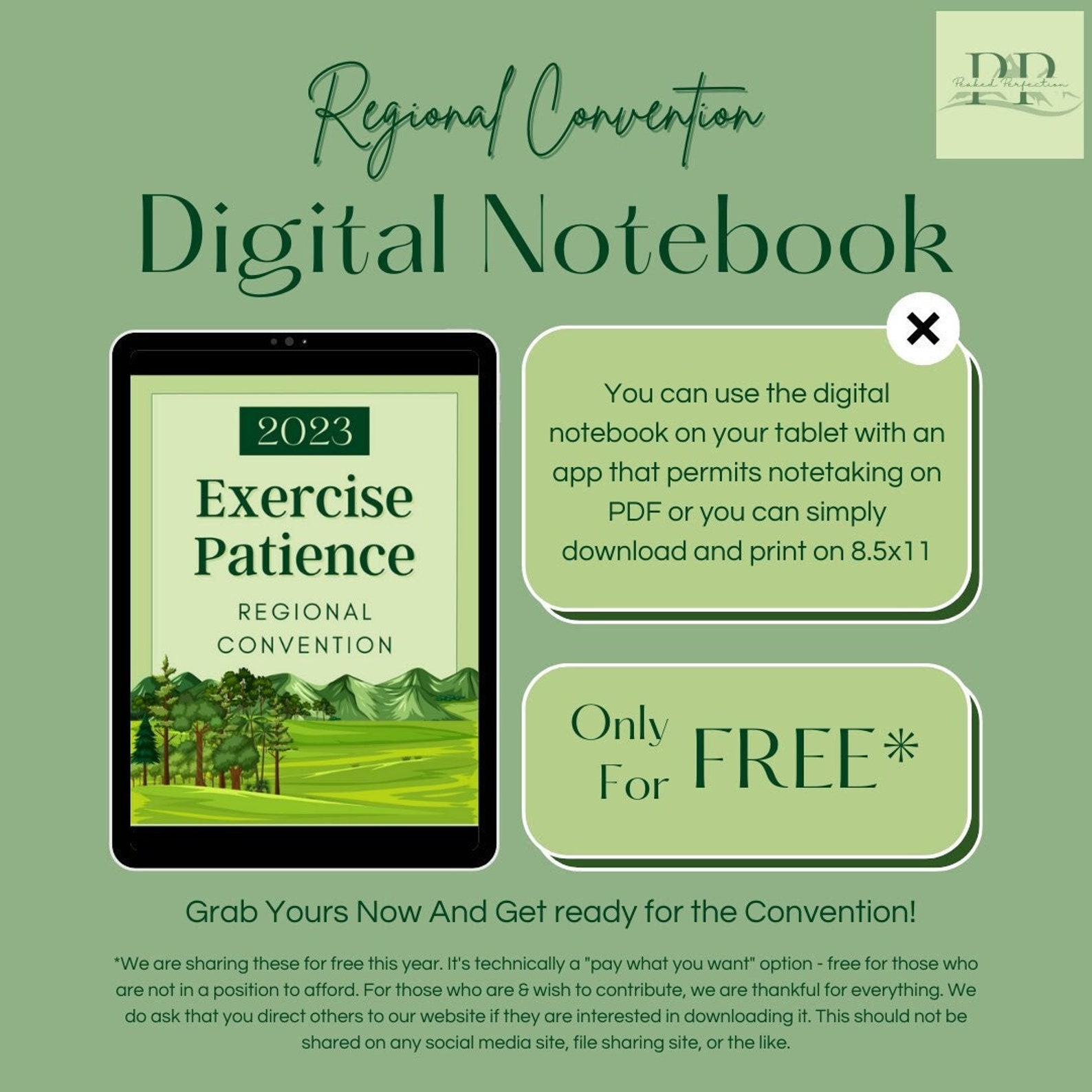 2023 Exercise Patience JW Digital Convention Notebook PDF Print-out ...