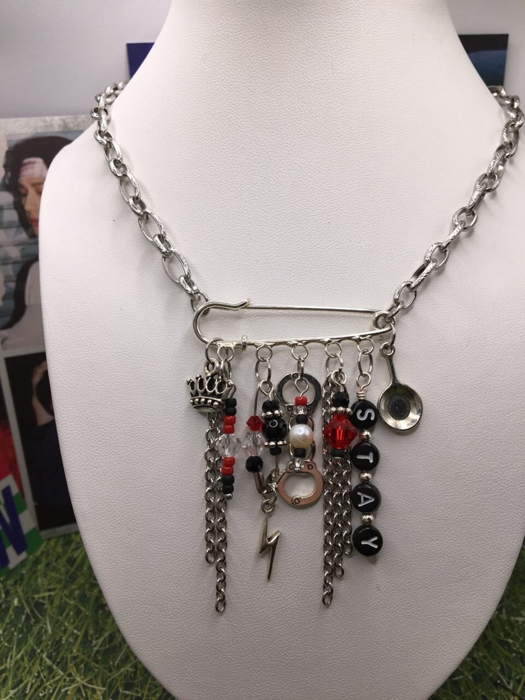 Kpop Necklace, Stray Kids Inspired, Safety Pin Necklace, Stay Necklace ...