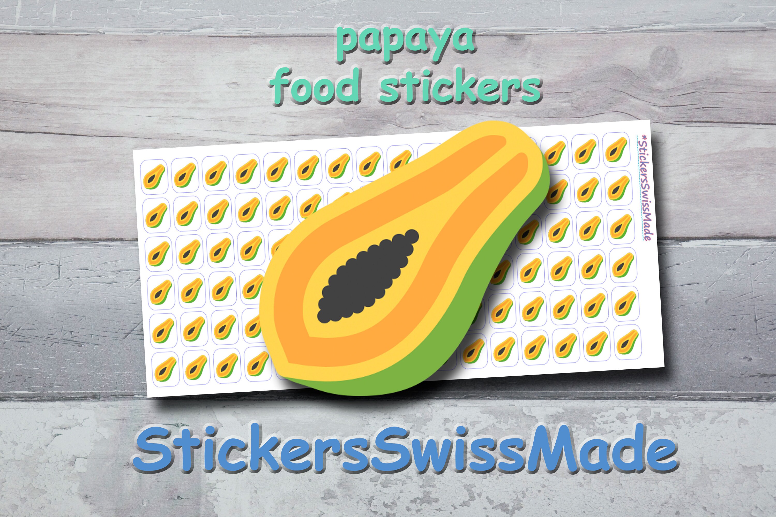 PLANNER STICKER || Papaya || Food || Fruit || Small Colored Icon | for ...