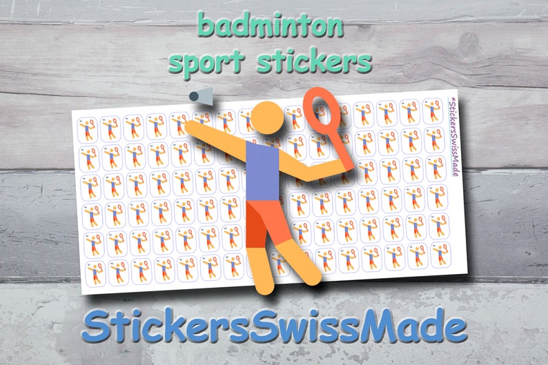 PLANNER STICKER || Badminton Player || Sport || Small Colored Icon ...