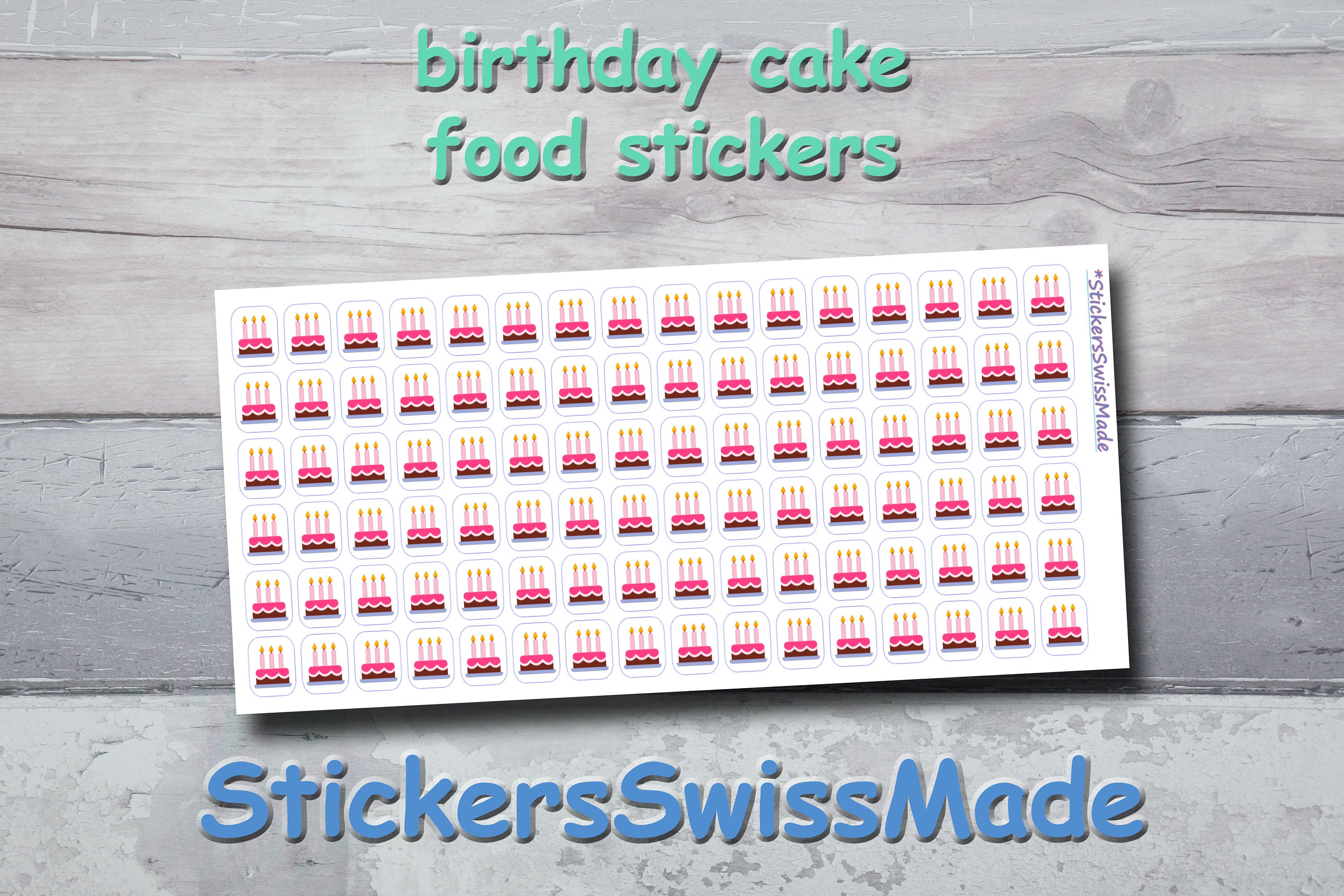 PLANNER STICKER Birthday Cake Food Small Colored Icon - Etsy