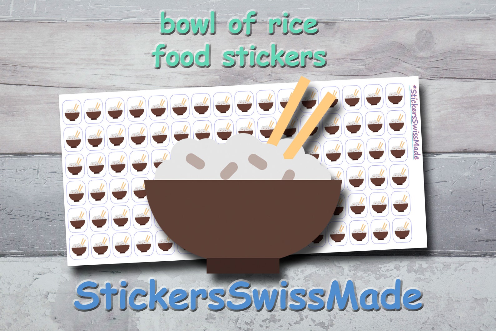 PLANNER STICKER Rice Bowl of Rice Food Small - Etsy