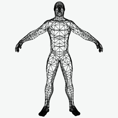 Wall Decal Wireframe Man, Man Wall Sticker, Wireframe Wall Decal, Vinyl ...