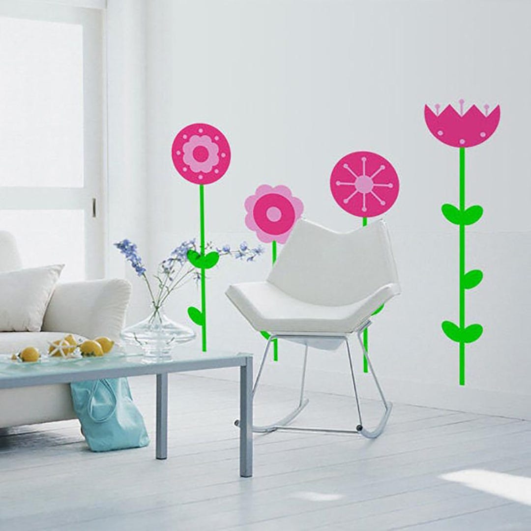 Wall Decal Flower Garden, Flower Wall Sticker, Floral Wall Sticker ...