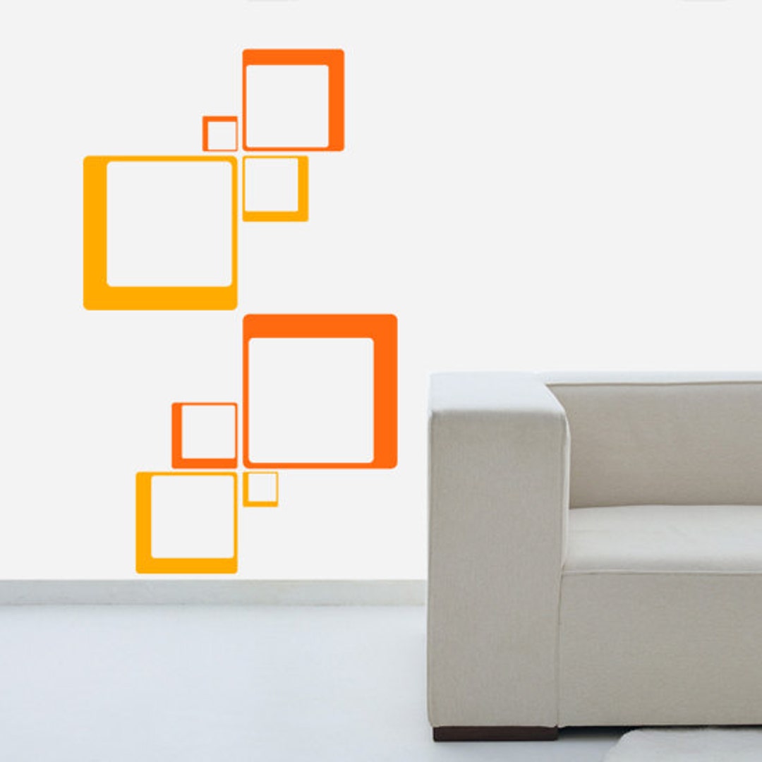 Wall Decal Rectangles, Rectangle Wall Sticker, Geometric Wall Sticker ...