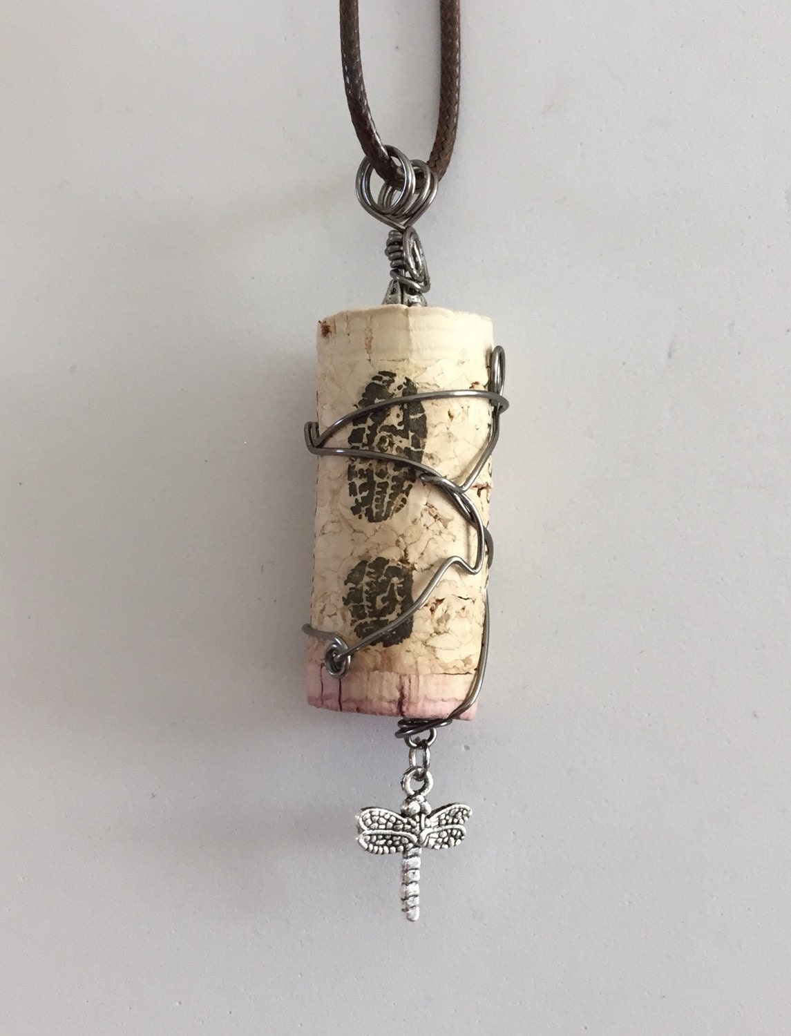Wine Cork Necklace Wire Wrapped Corks Wine Cork and Charms | Etsy