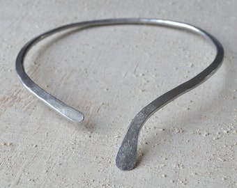 Silver Necklace Open Torque Choker Aluminum Necklet Statement | Etsy