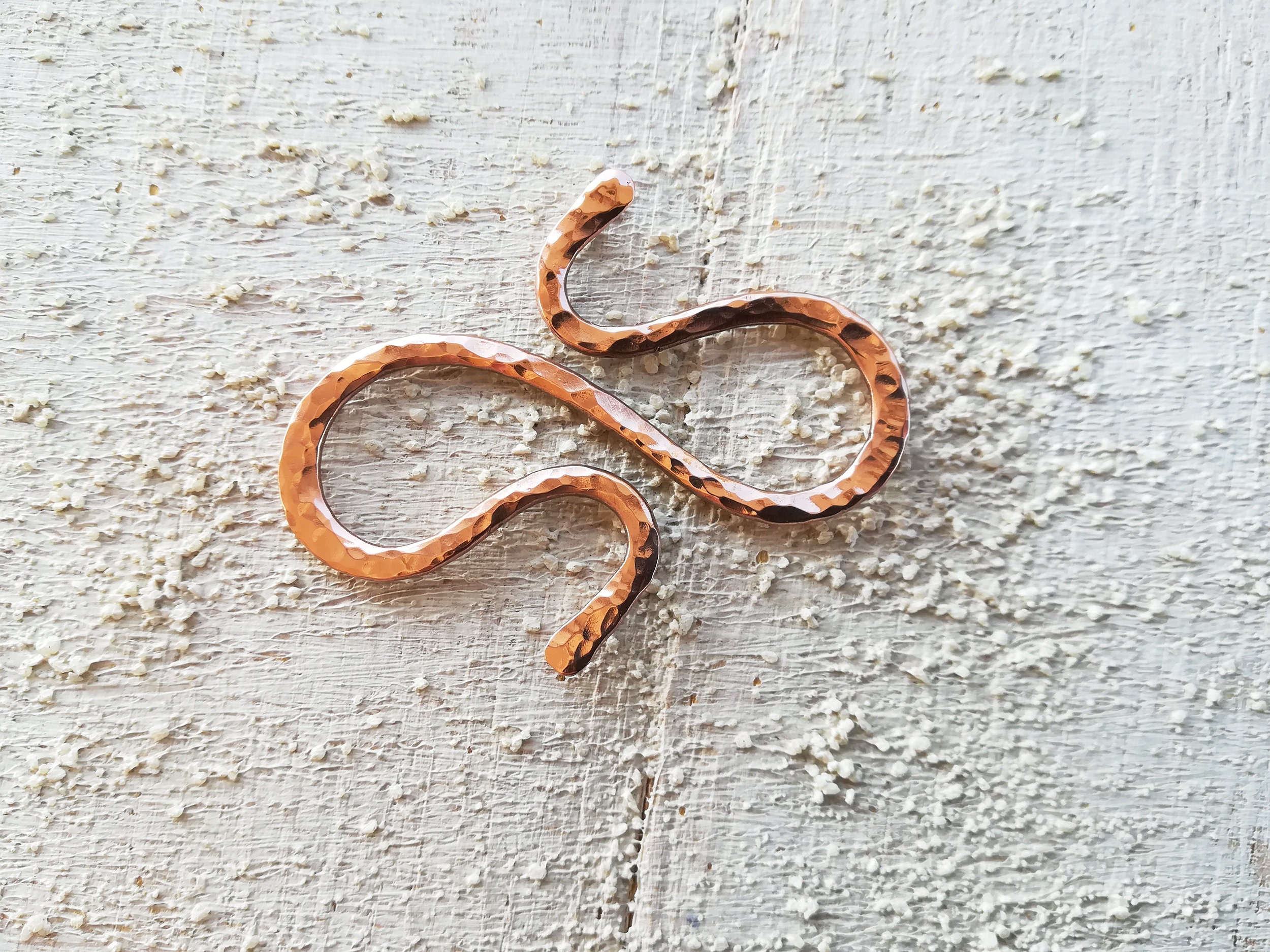 Snake Clasp Made in Copper Wire, Sweater Pin, Cardigan Fastener, Shawl ...