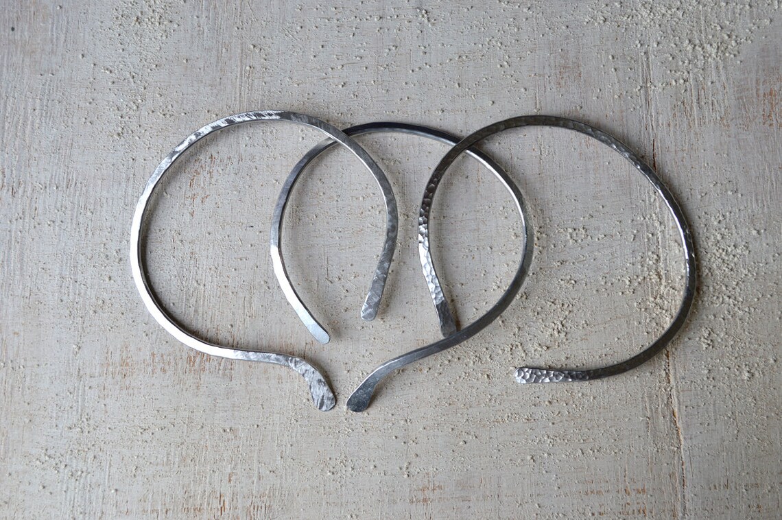 Silver Necklace Open Torque Choker Aluminum Necklet Statement - Etsy