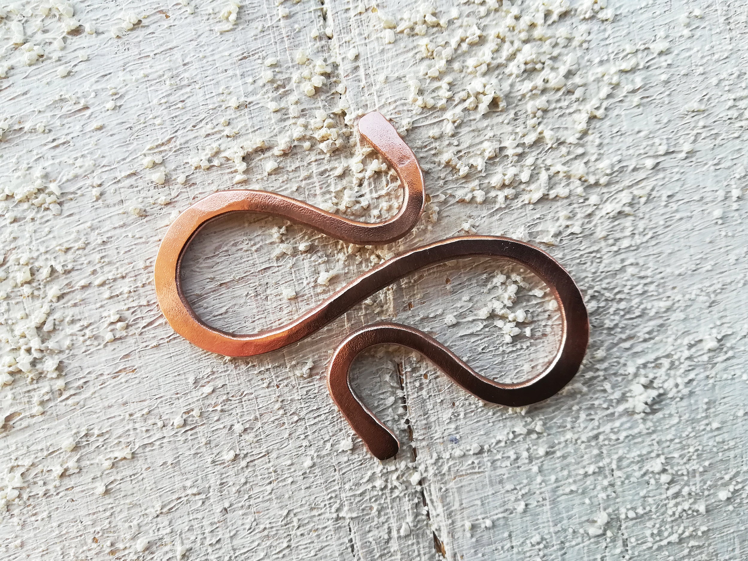 Snake Clasp Made in Copper Wire, Sweater Pin, Cardigan Fastener, Shawl ...