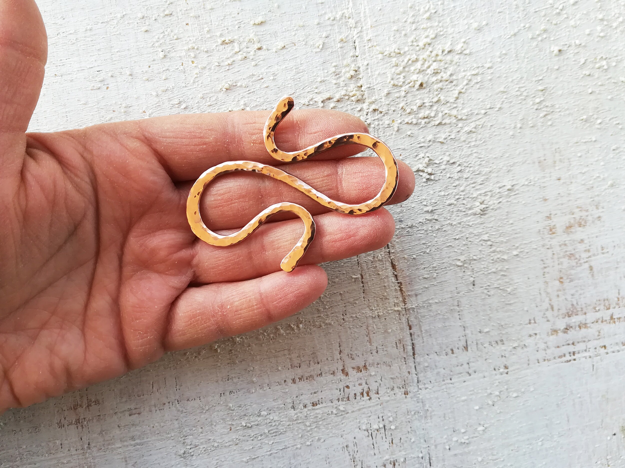 Snake Clasp Made in Copper Wire, Sweater Pin, Cardigan Fastener, Shawl ...