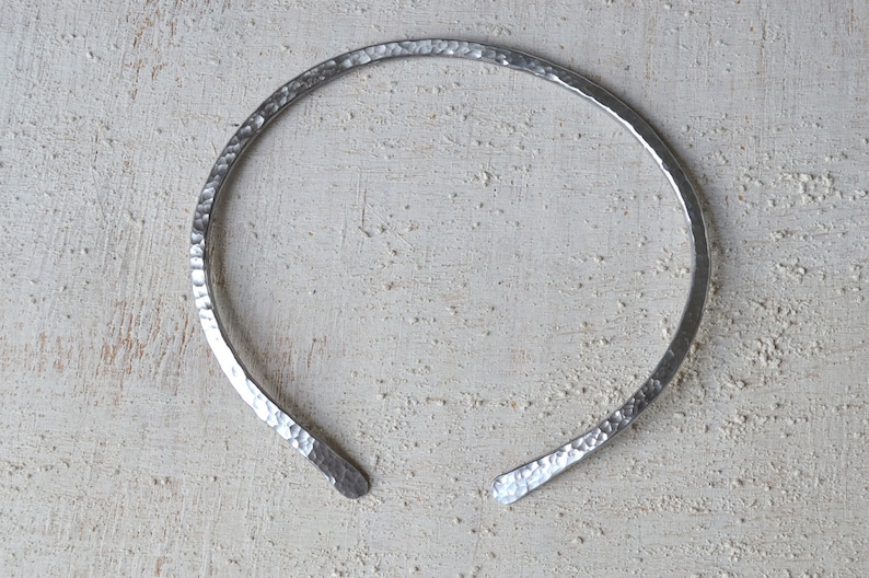 Silver Necklace Open Torque Choker Aluminum Necklet Statement - Etsy