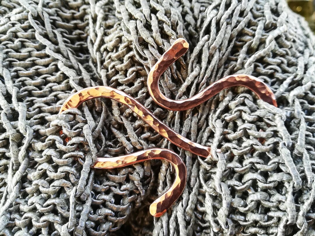 Snake Clasp Made in Copper Wire, Sweater Pin, Cardigan Fastener, Shawl ...