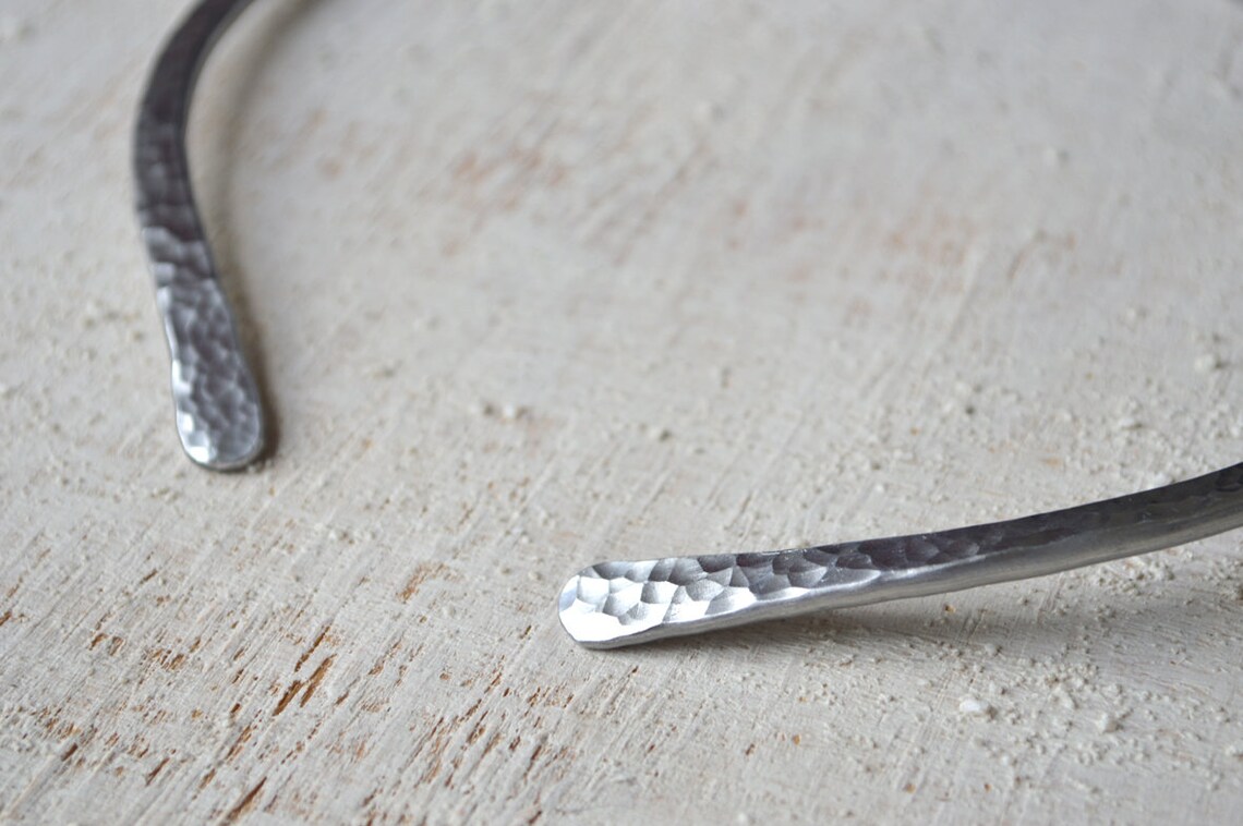 Silver Necklace Open Torque Choker Aluminum Necklet Statement - Etsy