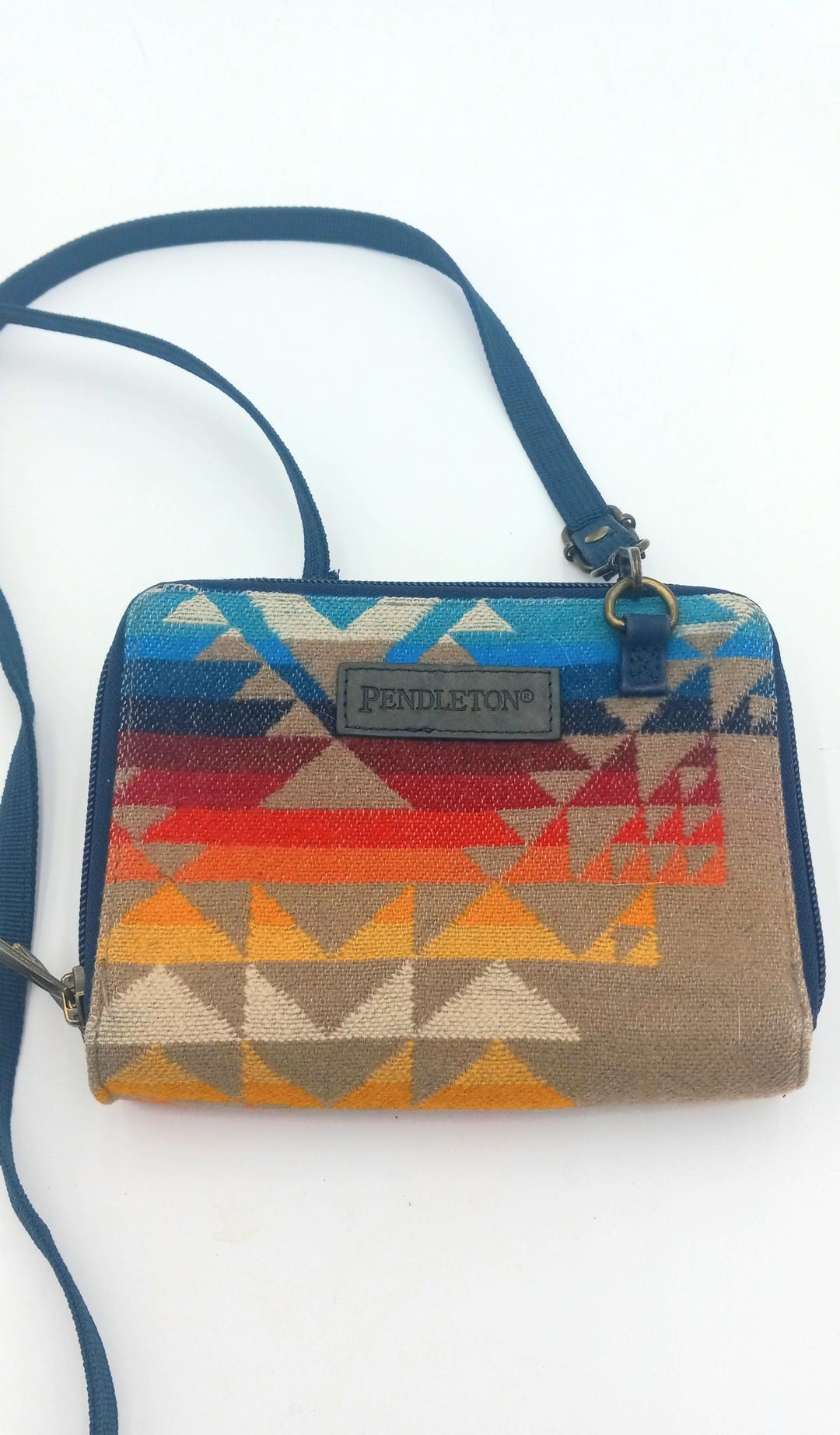 Pendleton Crossbody Wool Purse USA/ Organizer Detachable Leather Strap ...