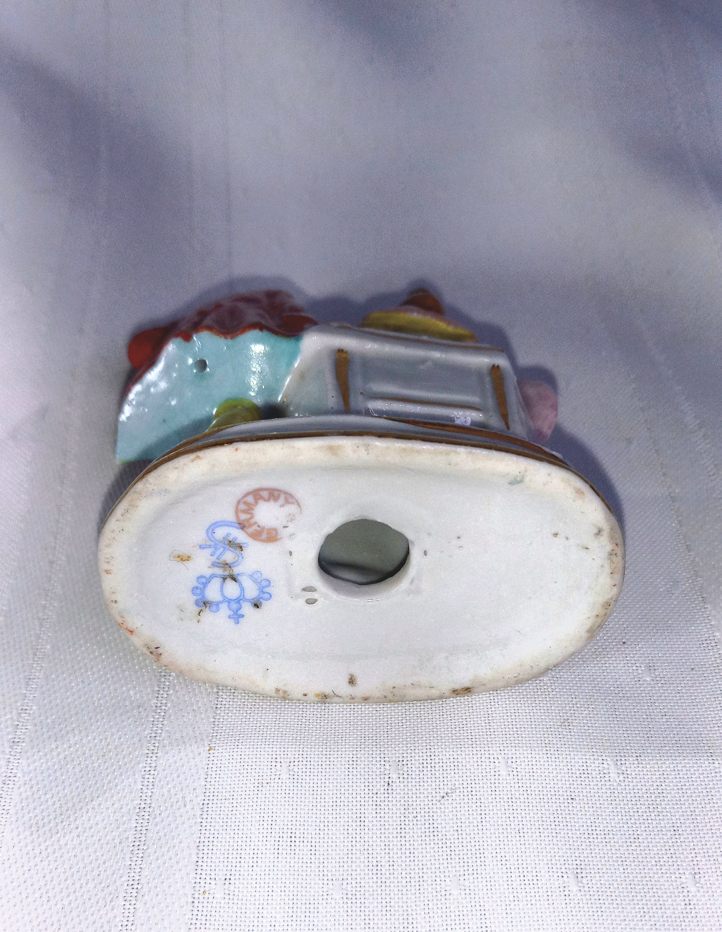 Antique Late 1800s Sitzendorf Germany Porcelain Courting Couple Gold ...