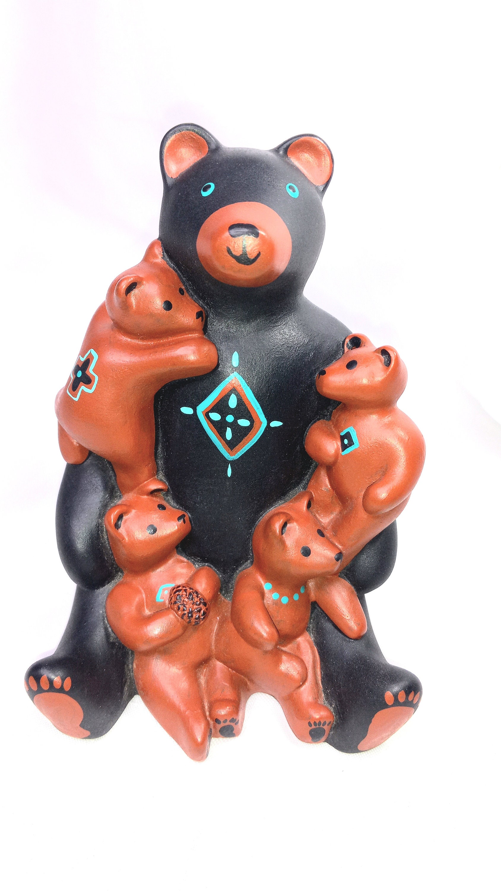 Vintage 1989 Teissedre Pottery Native American Storyteller Bear Signed ...