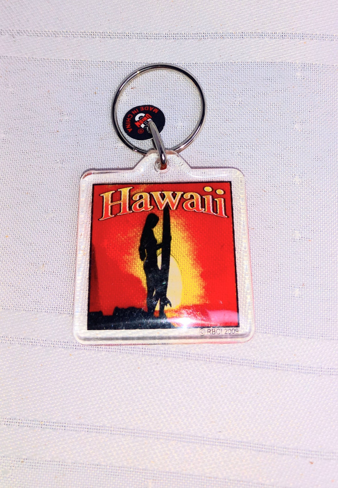 Hawaii Vintage Keychain Never Used/island Map /surfing/ocean Hawaiian ...