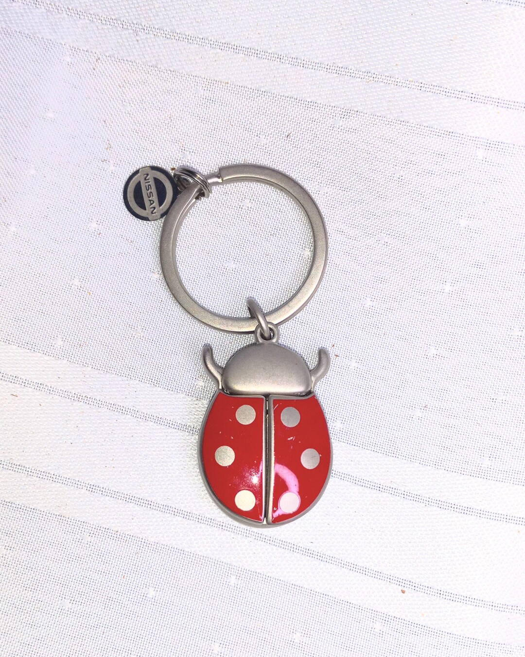 Vintage Ladybug Metal Keychain With Mirror/ladybird/goodluck/nissan ...