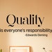 Quality is Everyone's Responsibility Wall Decal Quote Vinyl Stickers ...