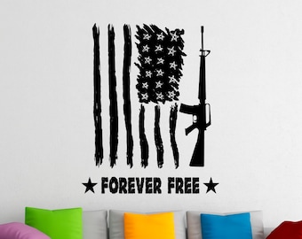 USA Flag Wall Decal Vinyl Stickers American Flag Home Interior | Etsy