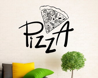Pizzeria Wall Decal Vinyl Stickers Pizza Restaurant Interior | Etsy