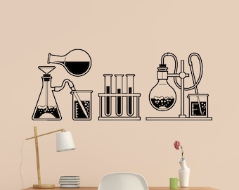 Laboratory Glass Wall Decal Vinyl Sticker Chemistry Classroom Art Decor ...