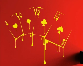 Playing Cards Symbols Vinyl Stickers, Poker Card Suits Stickers ...