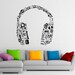 Music Headphones Wall Decal Vinyl Stickers Music Notes Home | Etsy