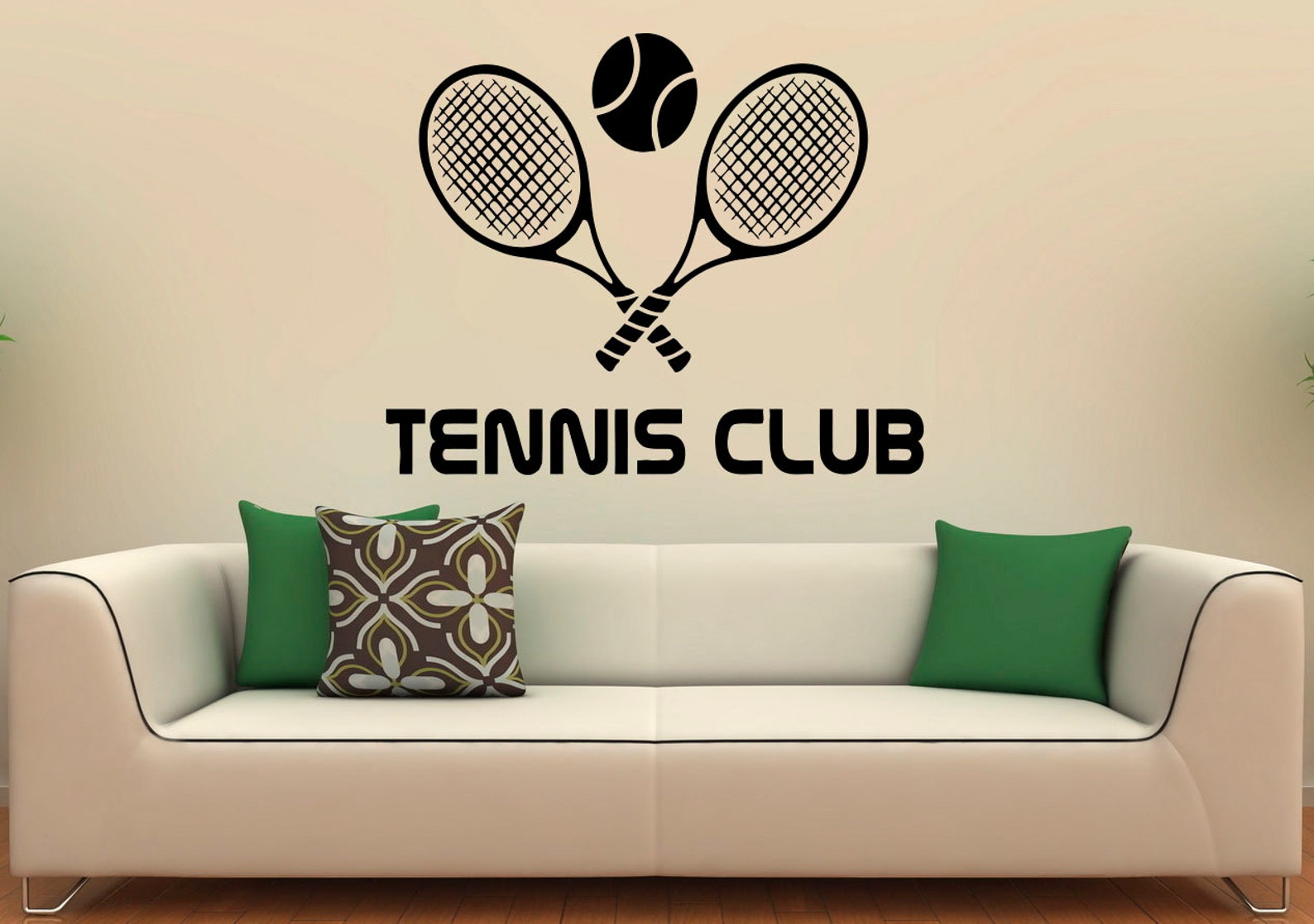 Tennis Club Wall Decal Vinyl Stickers Racquet Sport Home | Etsy