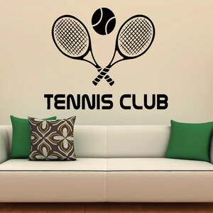 Tennis Club Wall Decal Vinyl Stickers Racquet Sport Home | Etsy