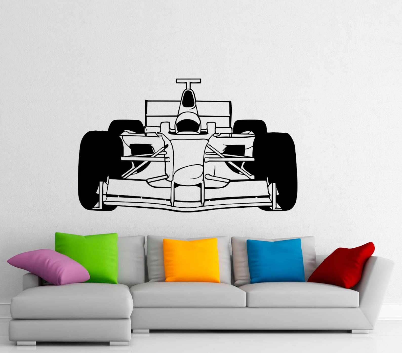 Formula One Wall Decal Wall Sticker Sports Car Racing Interior - Etsy
