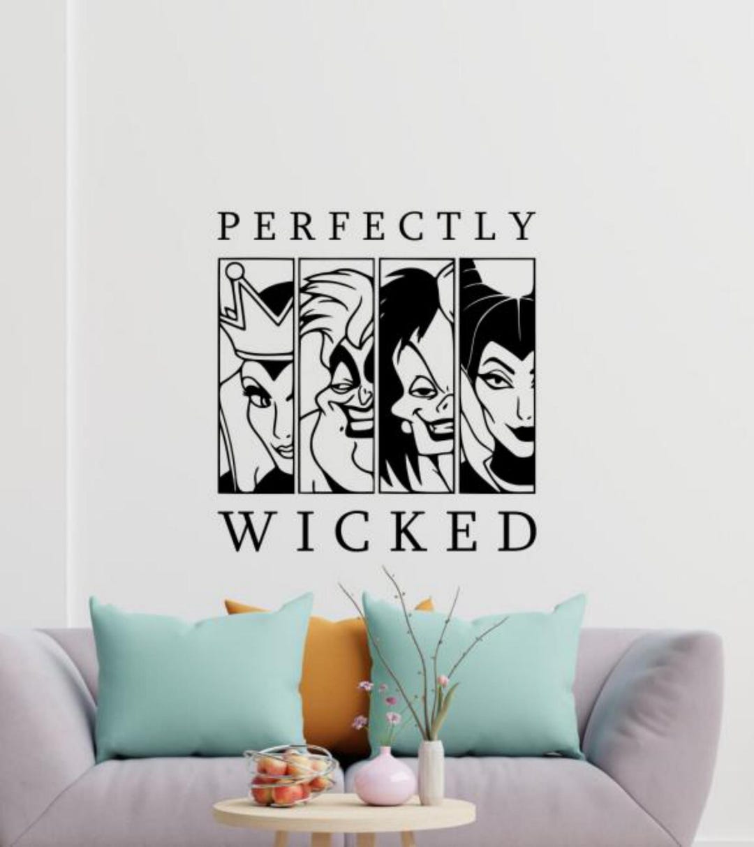 Perfectly Wicked Wall Decal Vinyl Sticker Villains Wall Art Evil Queens ...