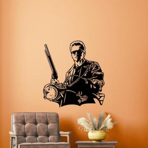 Terminator Wall Decal Vinyl Sticker Sign Motorcycle Movie Wall Art ...