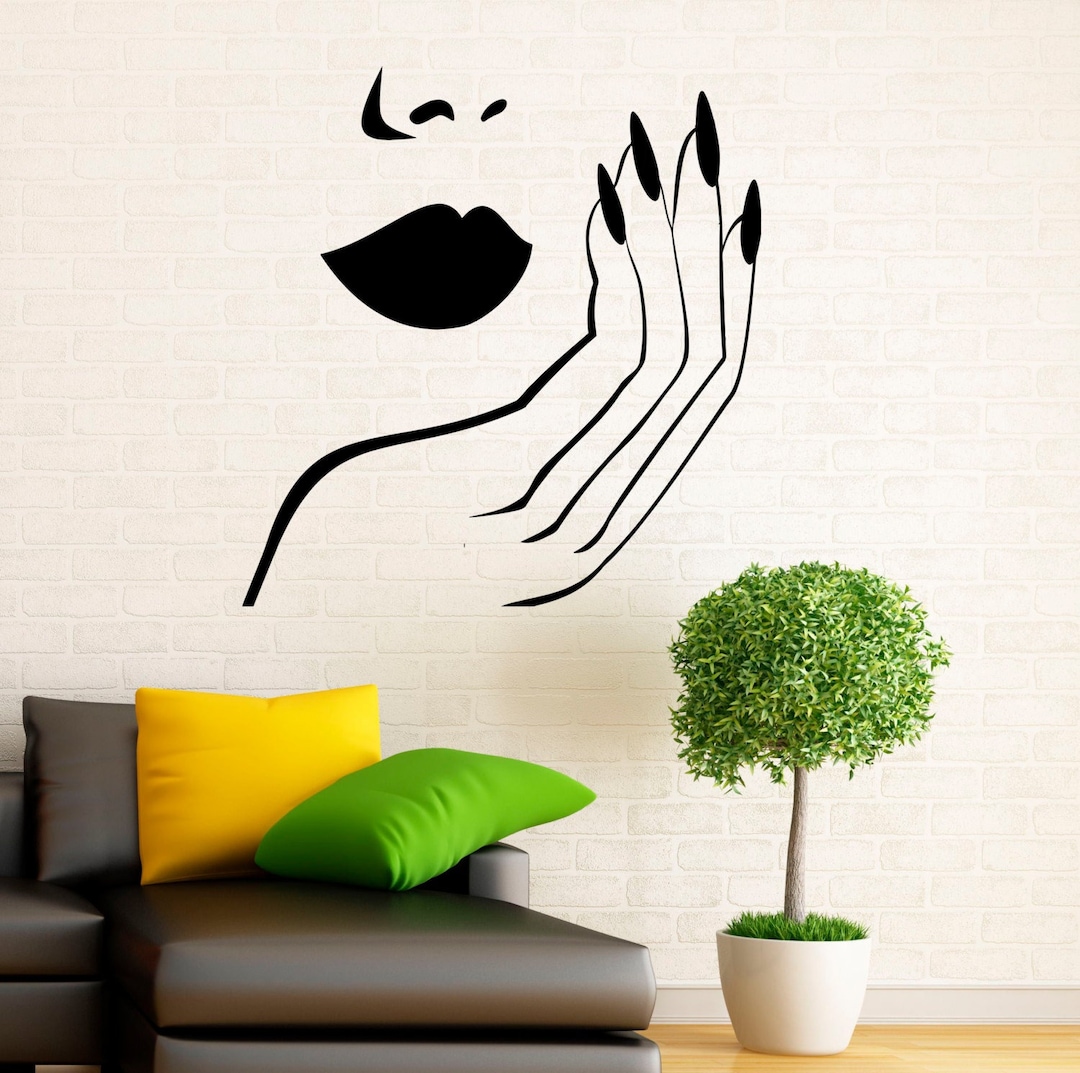 Manicure Wall Decal Vinyl Stickers Girl Hands Nails Interior Home ...