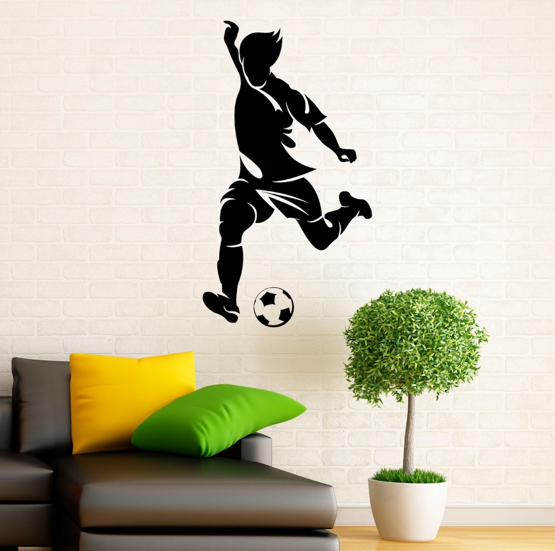 Soccer Wall Decal Football Vinyl Stickers Sport Game Player Interior ...