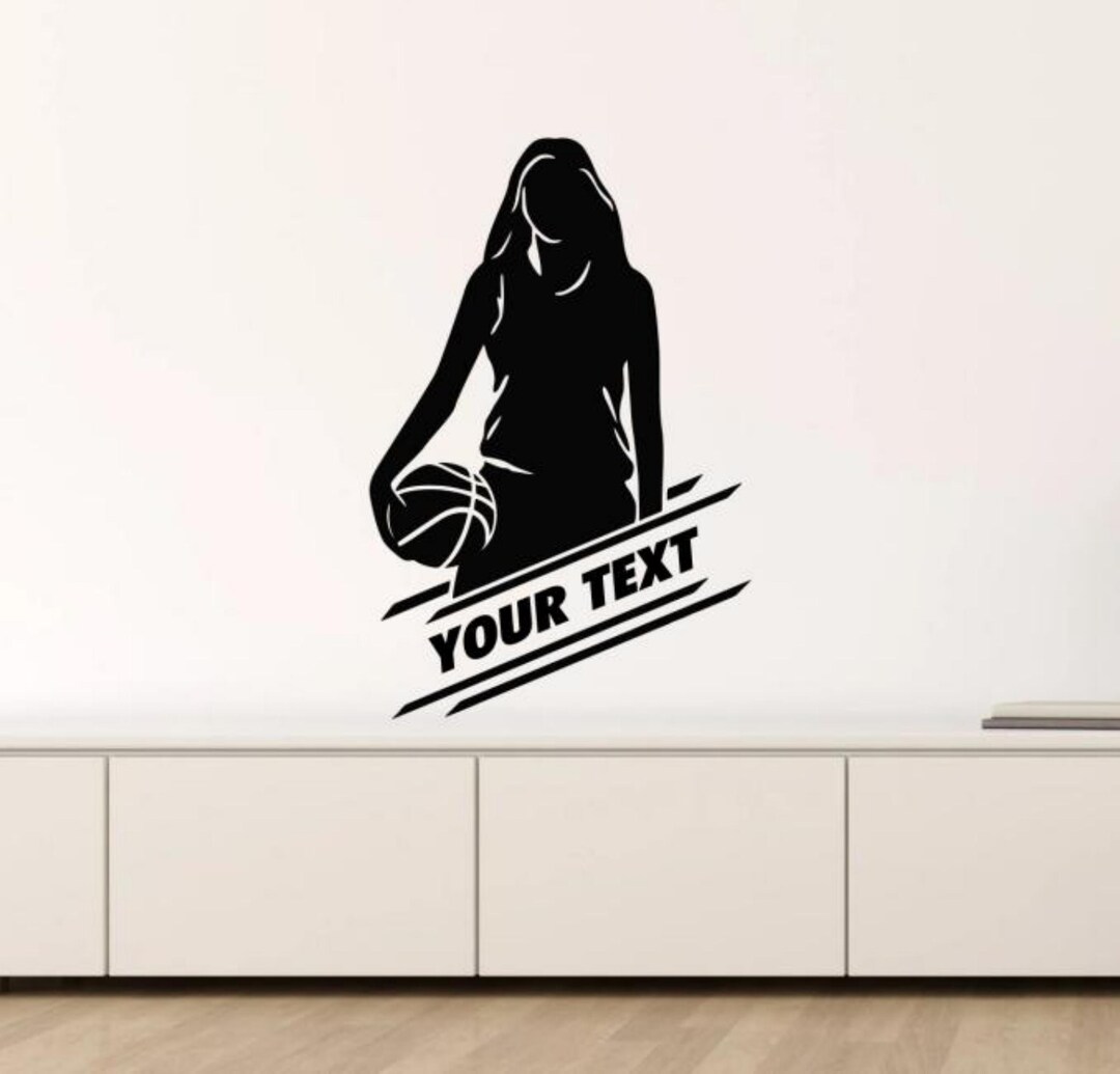 Personalized Basketball Girl Wall Decal Vinyl Sticker Girl Jersey ...