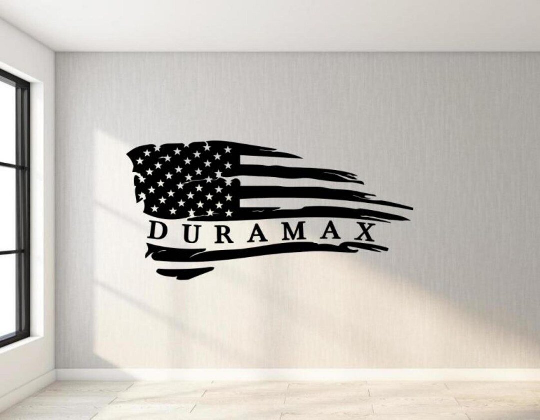 Duramax Flag Wall Decal Vinyl Sticker Distressed American US Flag Wall ...
