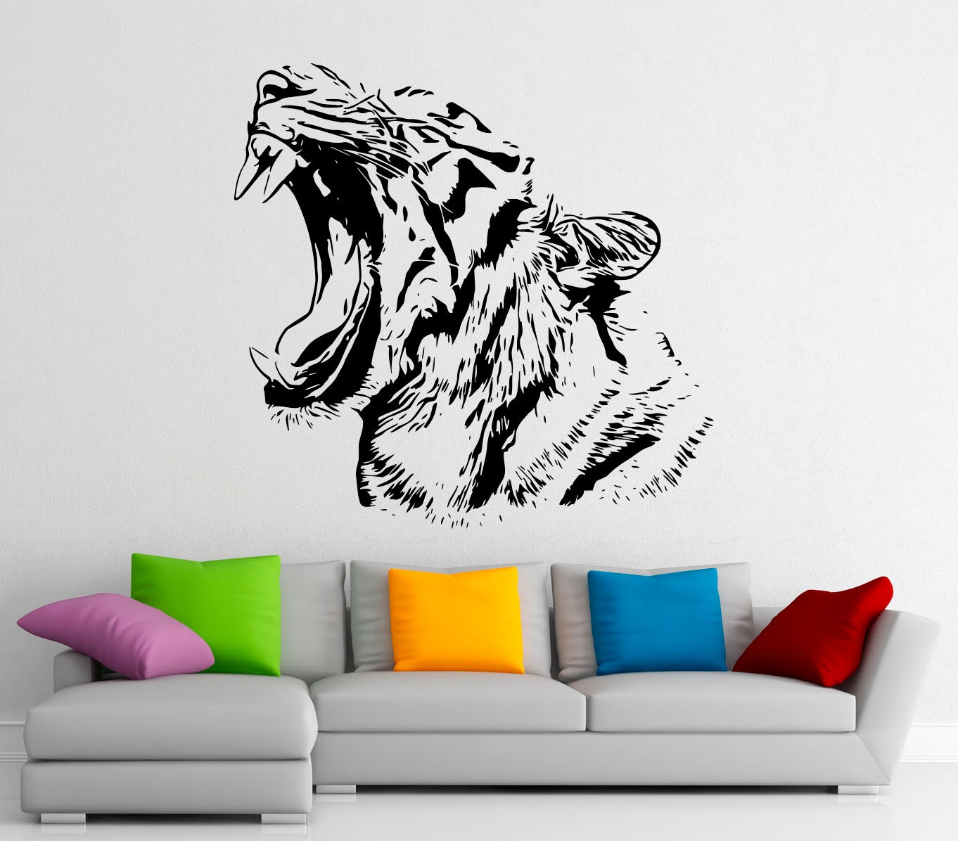Tiger Wall Decal Vinyl Stickers Predator Animals Wildcat Interior Home ...