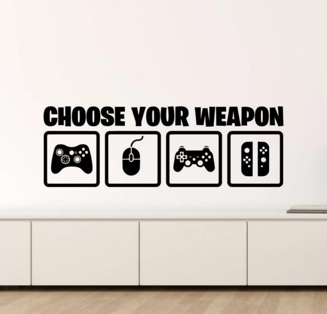 Choose Your Weapon Gamer Wall Decal Vinyl Sticker Controllers Video ...
