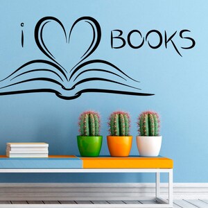 Wall Vinyl Decal Books Stickers Reading Room Library Interior ...