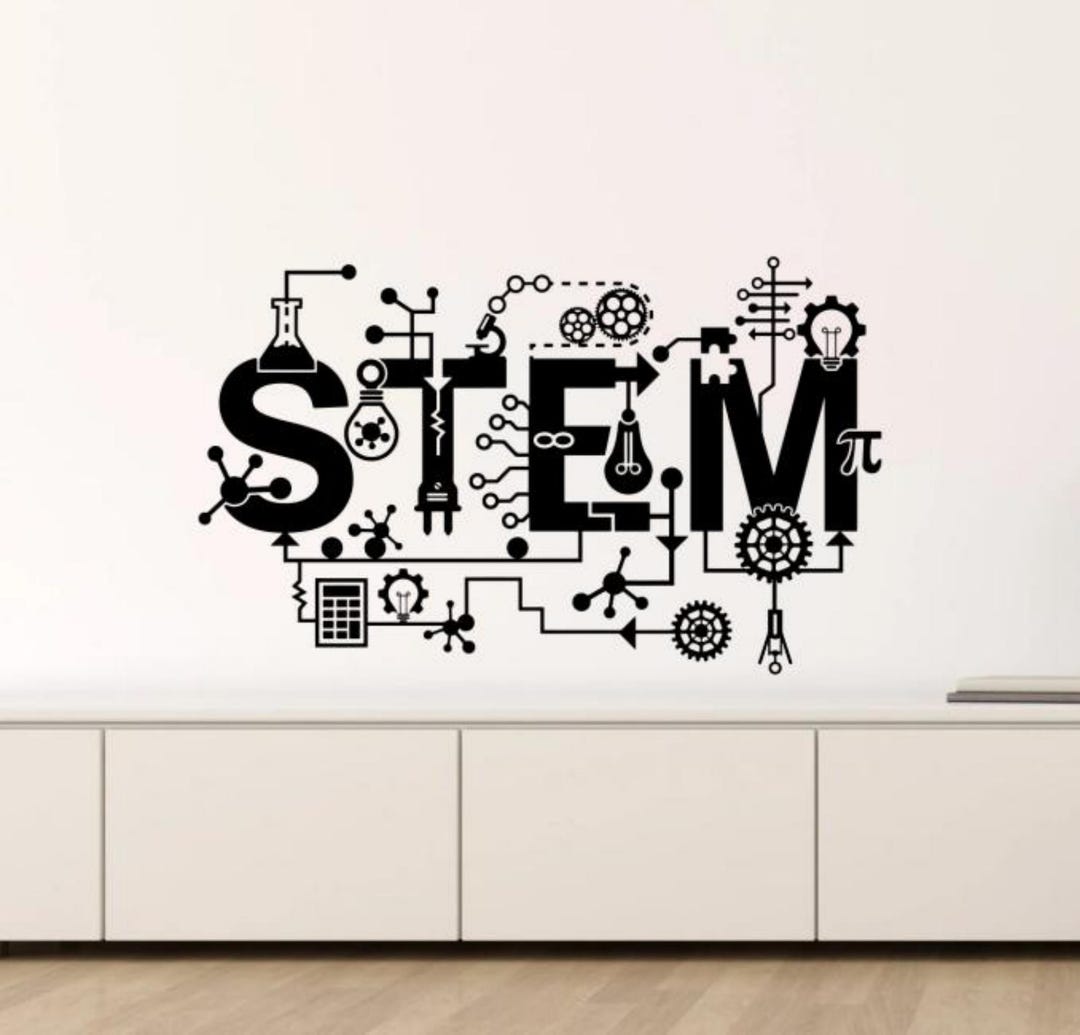 Stem Wall Decal Vinyl Sticker Stem Lab Wall Art Logo School Sign Steam ...