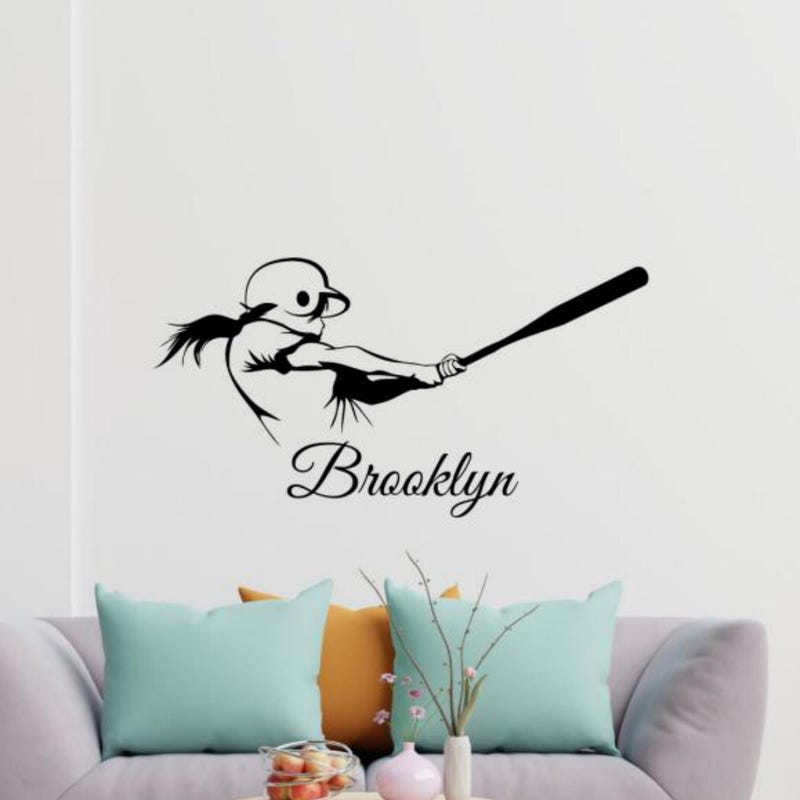 Softball Wall Decal - Etsy
