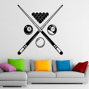 Billiard Wall Decal Vinyl Stickers Snooker Sports Game Home Interior ...