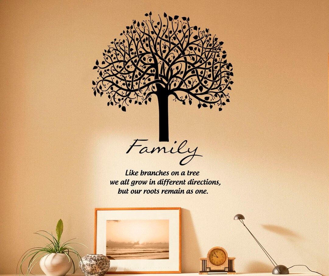 Family Tree Wall Decal Quote Vinyl Sticker Inspiration Home Interior ...