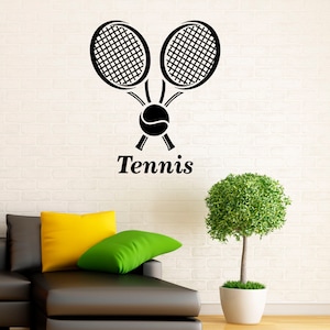 Tennis Wall Decal Vinyl Stickers Racquet Sport Home Interior Design Art ...